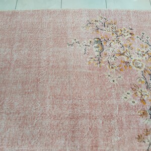 Pink Vintage Rug, Floral Rug, Lounge Rug, Aesthetic Rug, Eco Friendly ...