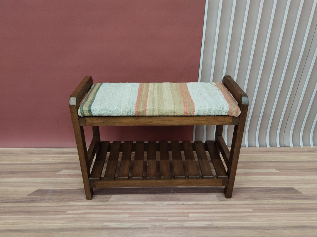 Handmade Furniture, Step Stool, Shoe Bench, Entryway Bench, Kilim Stool ...