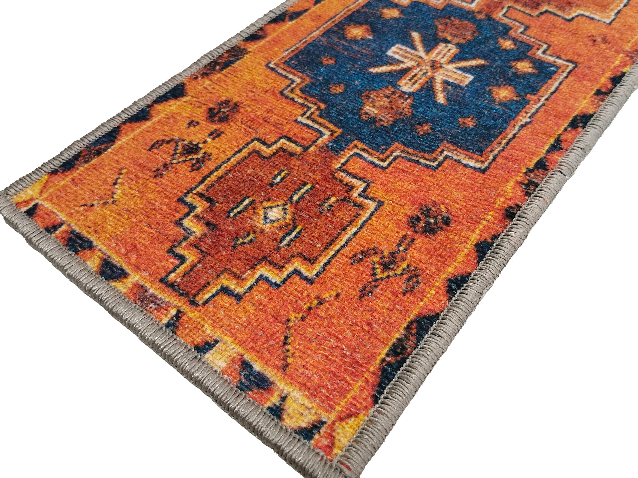 Orange Runner Rug, Herki Inspired Rug, Stair Runner Rug, Retro Rug ...