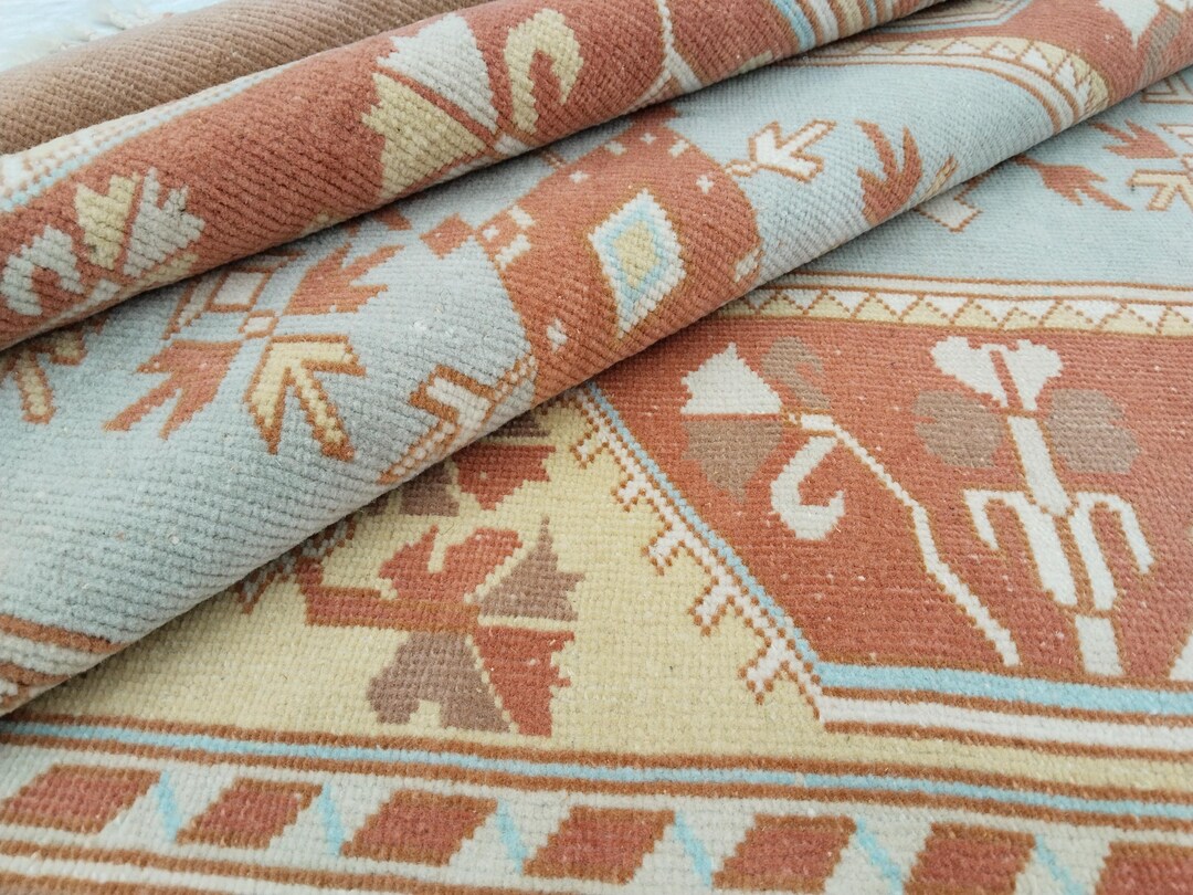 Rugs for Living Room, Earth Tone Rug, Retro Rug, Hand Knotted Rug ...