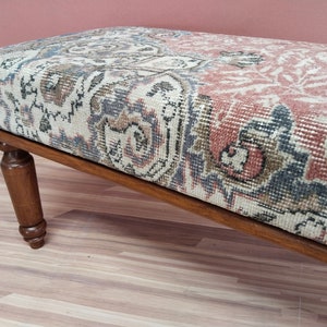 Vintage Rug Bench, Hallway Bench, Authentic Bench, Covered Bench ...