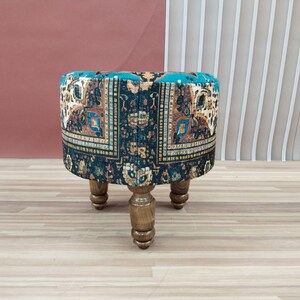 Medallion Footstool, Gothic Pouf Stool, Ottoman Bench, Round Coffee ...