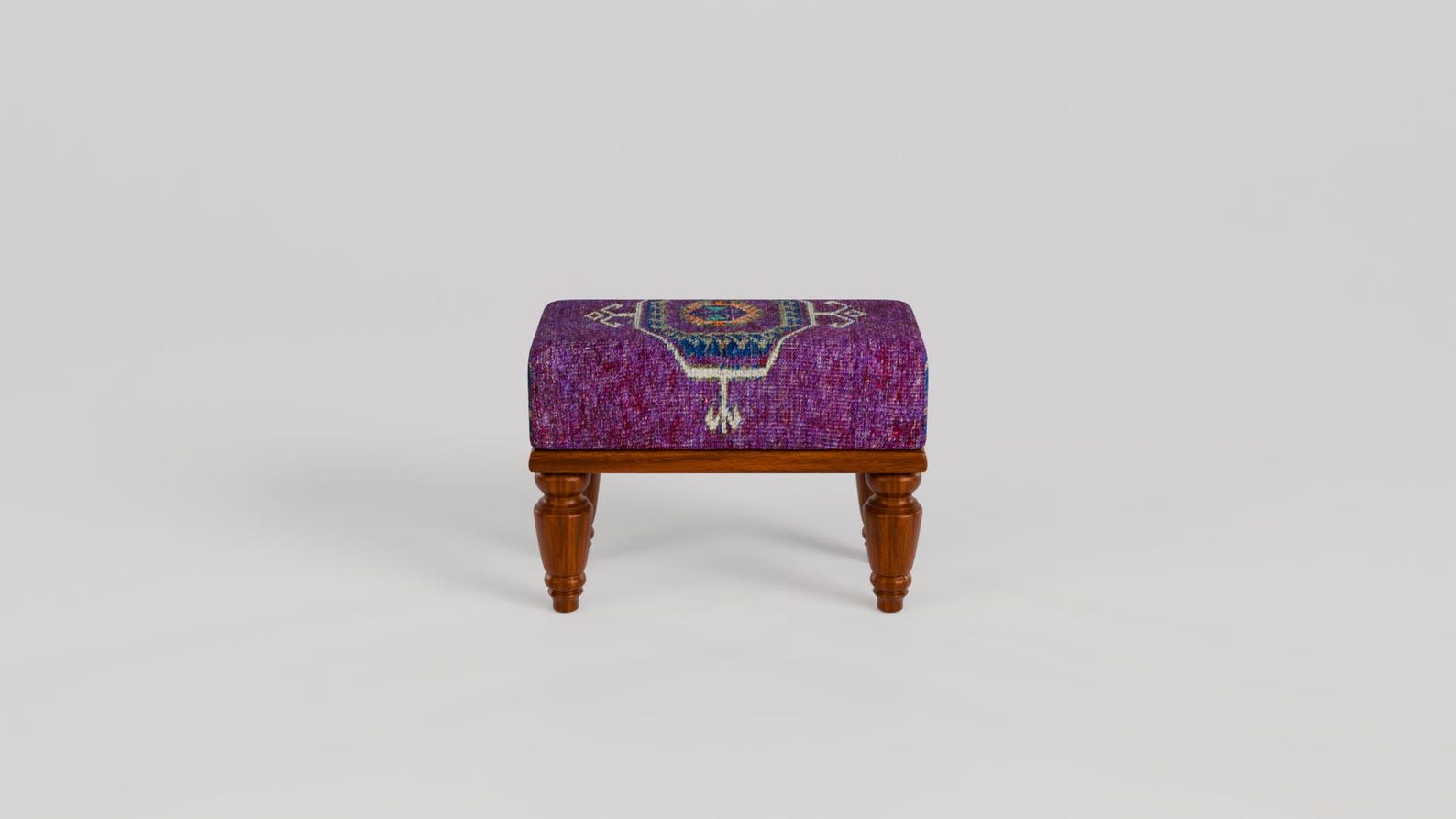 Purple Tiny Bench, Outdoor Bench, Print Kilim Bench, Vintage Style ...