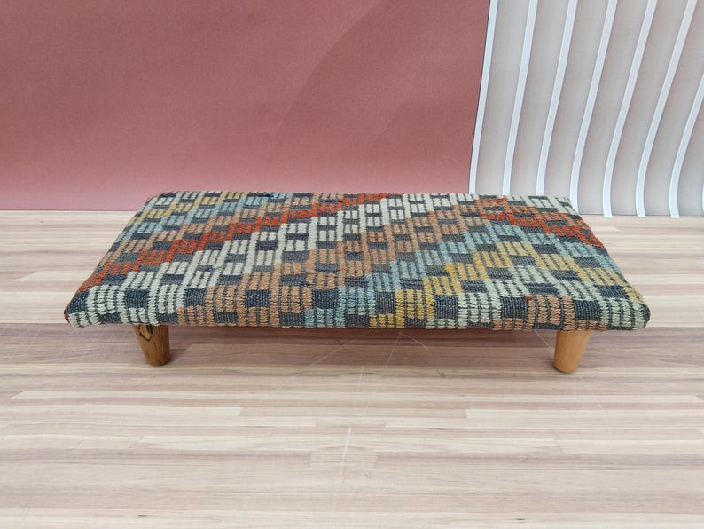 Multi Purpose Bench, Boho Footstool Bench, Kilim Organizer Bench ...