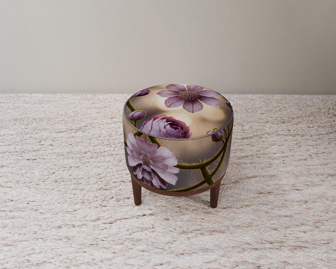 Unique Design Pouf, High End Furniture, Bespoke Footstool, Round Piano ...