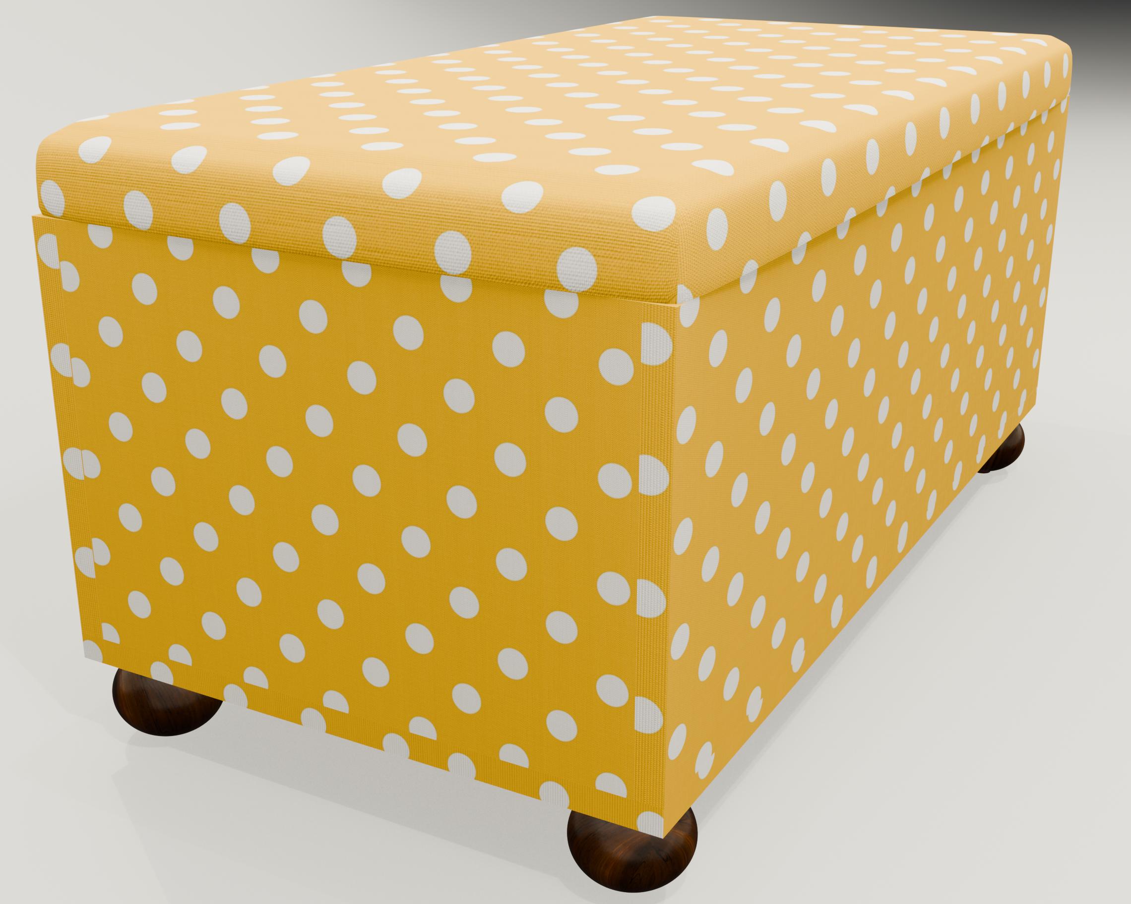 Polka Dot Pattern Bench, Yellow Color Bench, Modern Home Decor, Storage ...