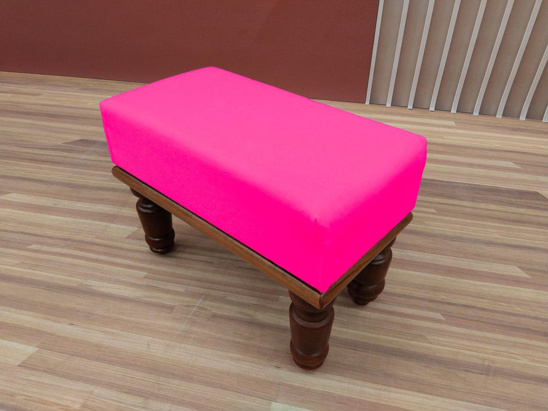 Picnic Table Stool, Fuchsia Footstool, Laundry Room Seat, Cozy Bench ...