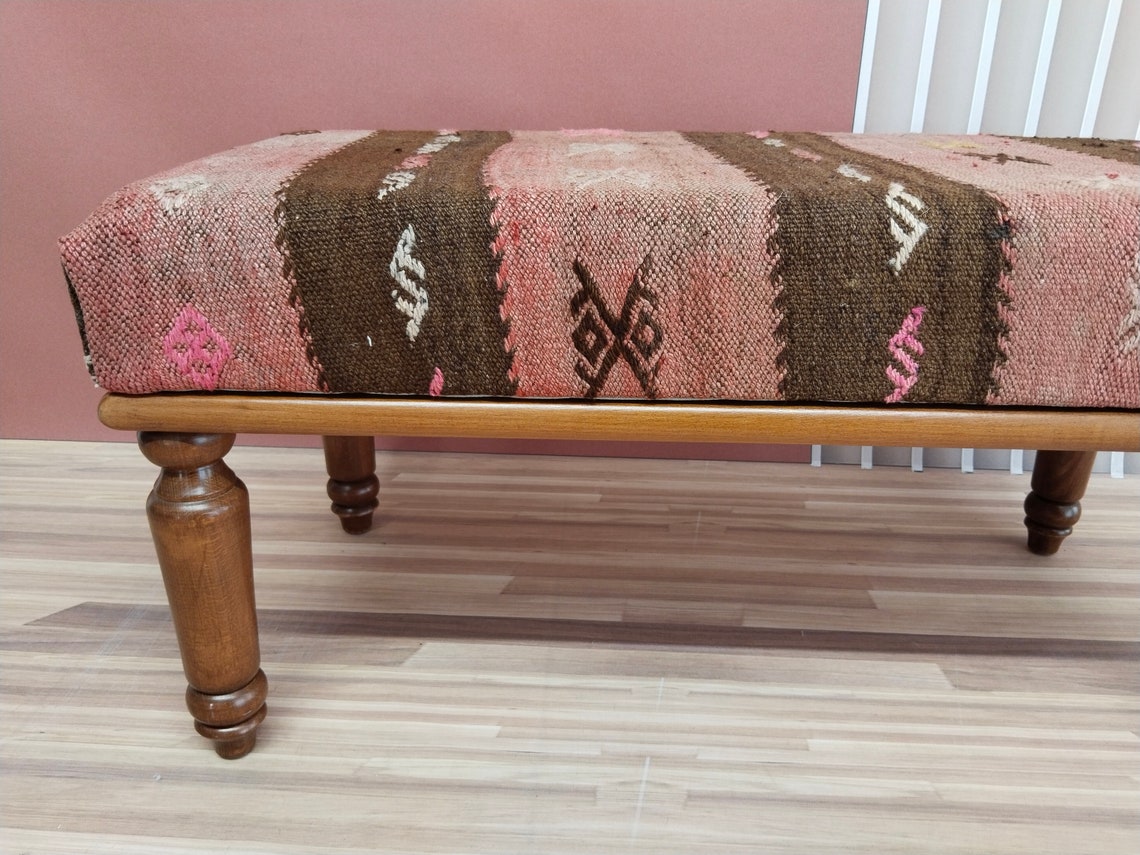 Turkish Kilim Bench, Closet Bench, Footstool Bench, Ottoman Bench ...