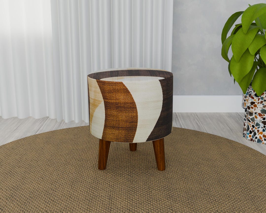Brown Shades Pouf, Minimalist Furniture, Utility Footstool, Ottoman ...