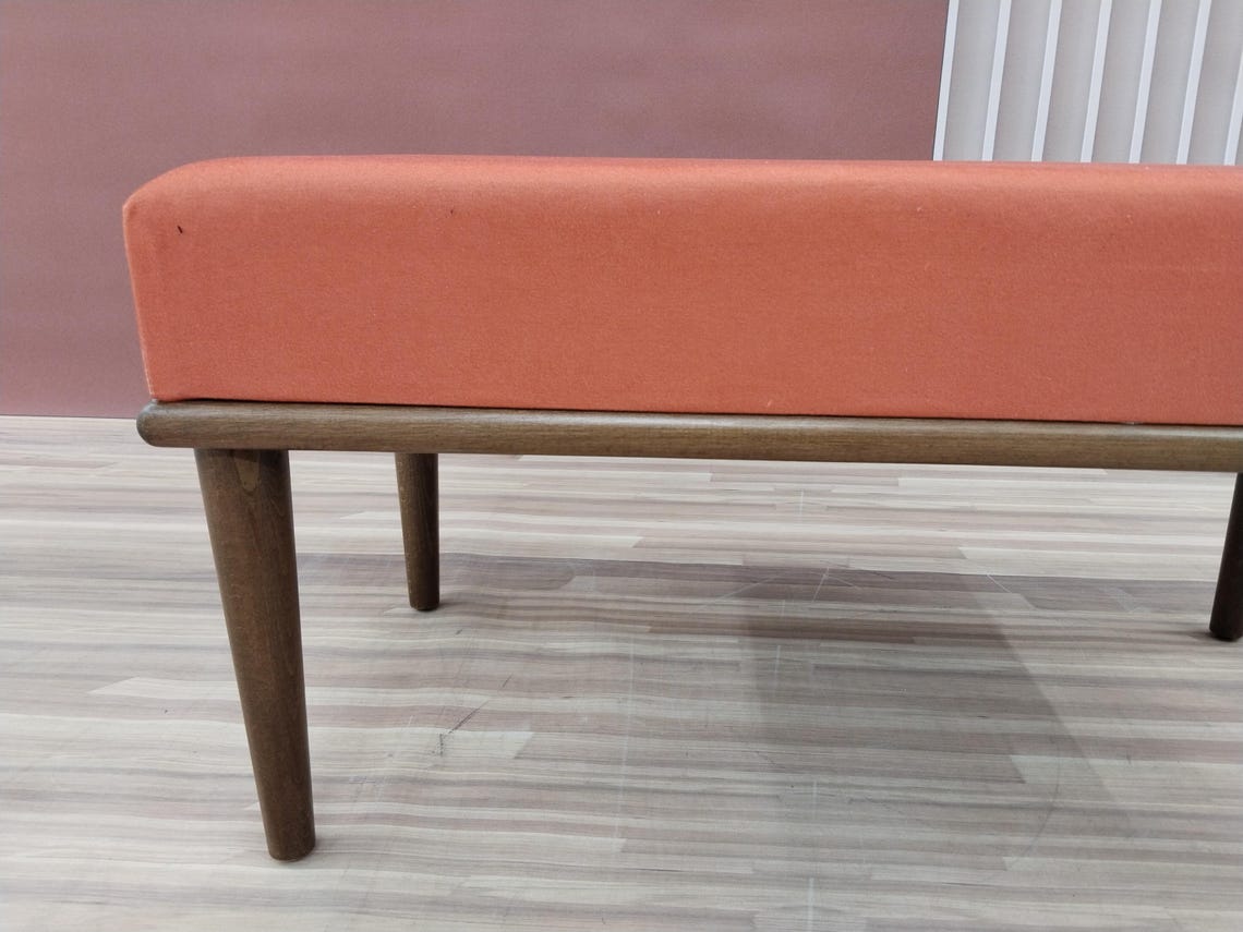 Burnt Orange Bench, Upholstered Bench, Picnic Table Bench, Fireside ...