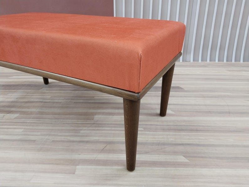 Burnt Orange Bench, Upholstered Bench, Picnic Table Bench, Fireside ...