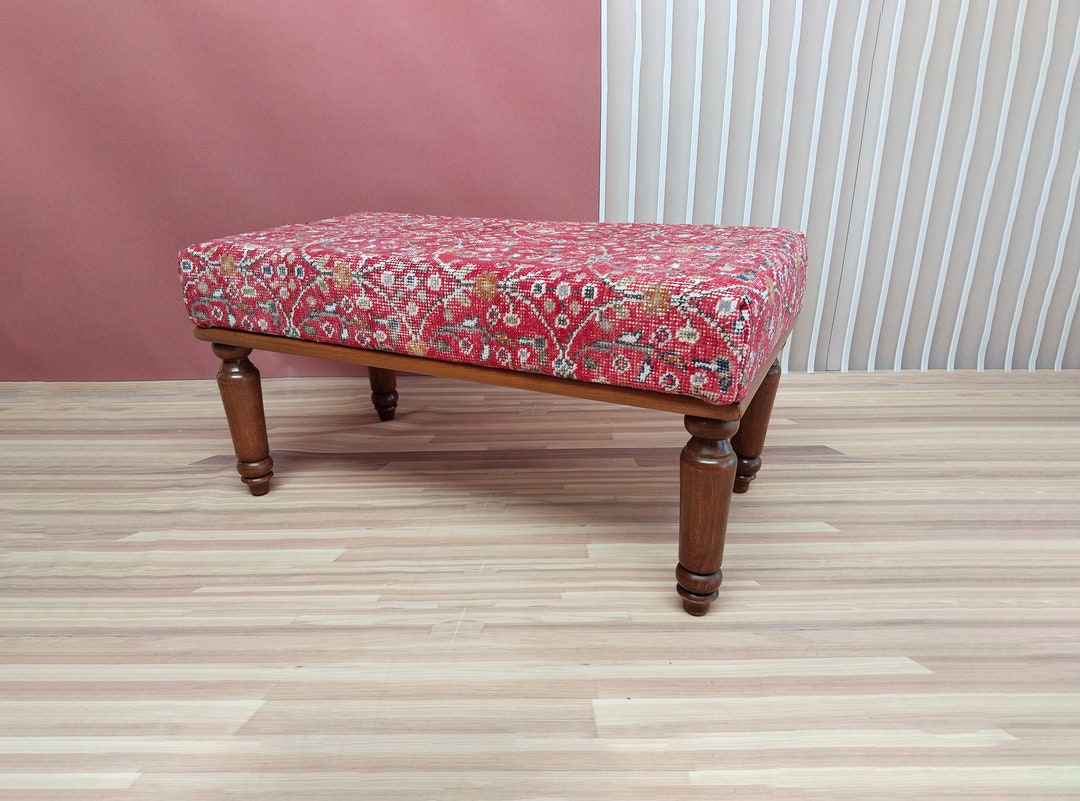 Upholstered Bench, Turkish Rug Bench, Entryway Bench, Porch Bench ...