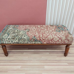 Vintage Rug Bench, Hallway Bench, Authentic Bench, Covered Bench ...