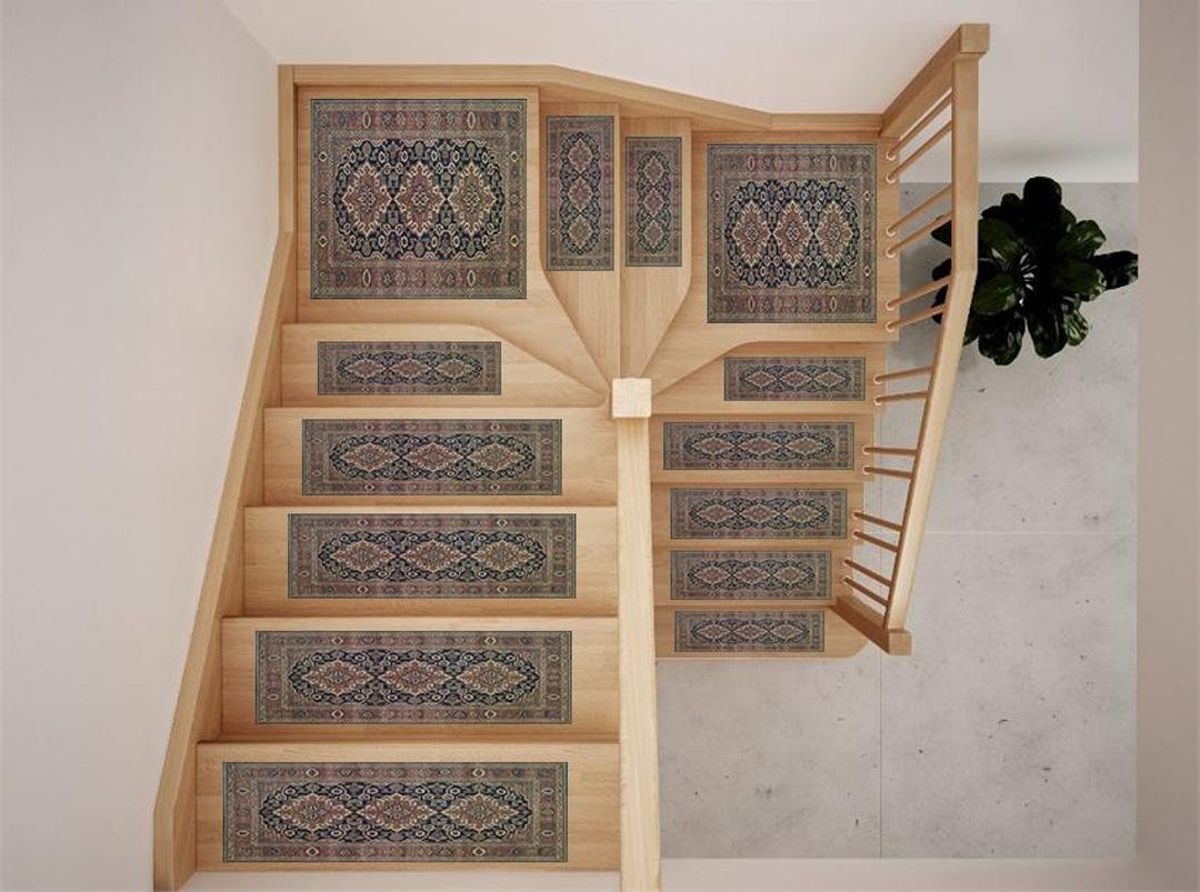 Stair Treads, Tribal Design Runner, Moody Step Cover, Printed Boho Pad ...