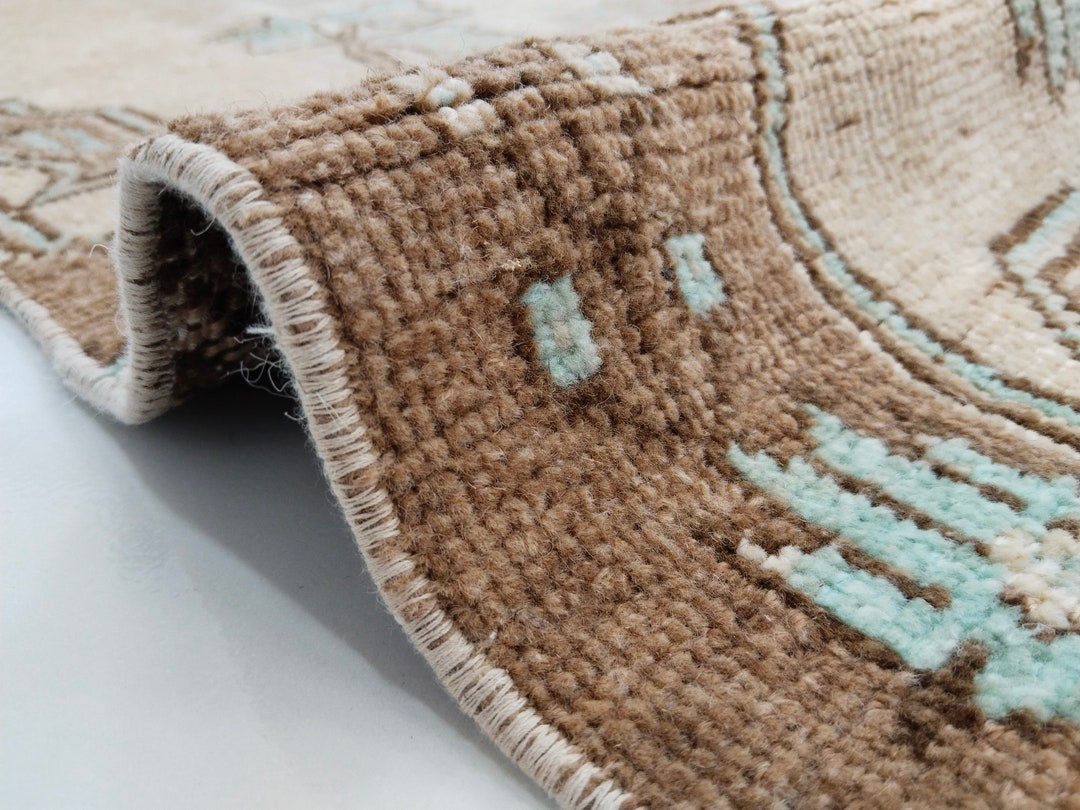 Brown Blue Rug, Handmade Area Rug, Bohemian Rug, Hallway Rug, Entryway ...