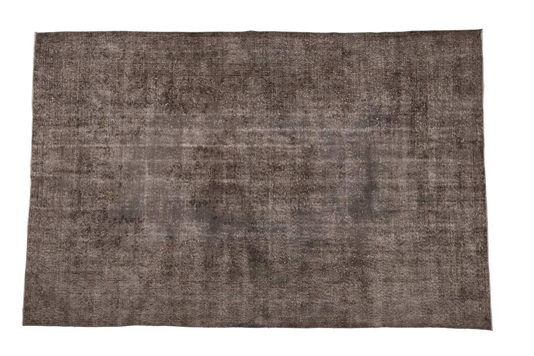 Large Black Rug, Living Room Rug, Vintage Rug, Low Pile Rug, Hand ...