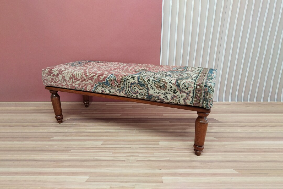 Botanical Bench, Blanket Bench, Bed Side Bench, Turkish Rug Bench ...