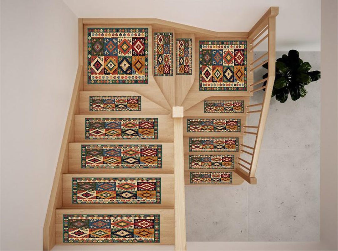 Foyer Stair Tread, Elegant Stair Mat, Handmade Pads, Functional Rug ...