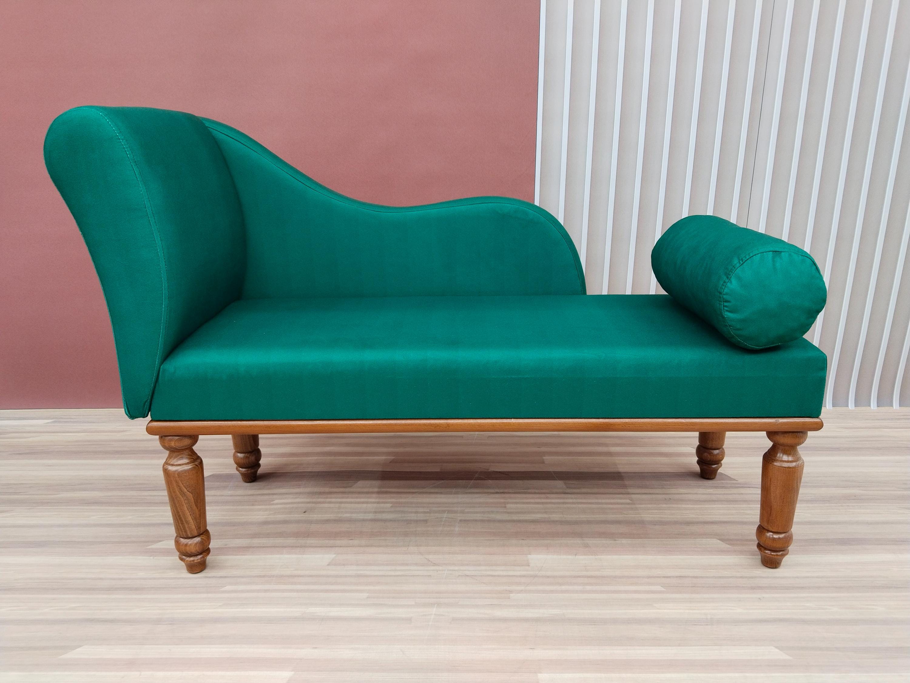 Wooden Frame Sofa, Forest Green Chaise, Premium Sunbrella, Interior ...