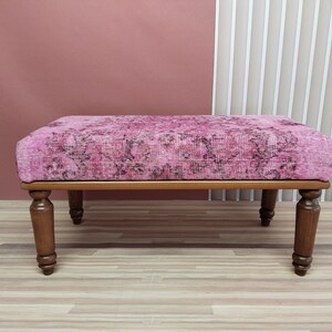Footstool Bench, Pink Ottoman Bench, Piano Bench, Vanity Bench, Hallway ...