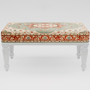 Handmade Ottoman Bench, Ethnic Design Print Bench, Chic Bench, Nomadic ...