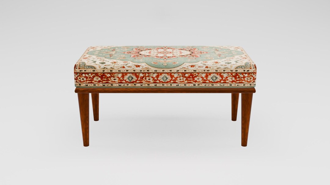 Handmade Ottoman Bench, Ethnic Design Print Bench, Chic Bench, Nomadic ...