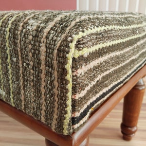 Blanket Bench, Kilim Wrapped Bench, Dining Bench, Hallway Bench, Accent ...