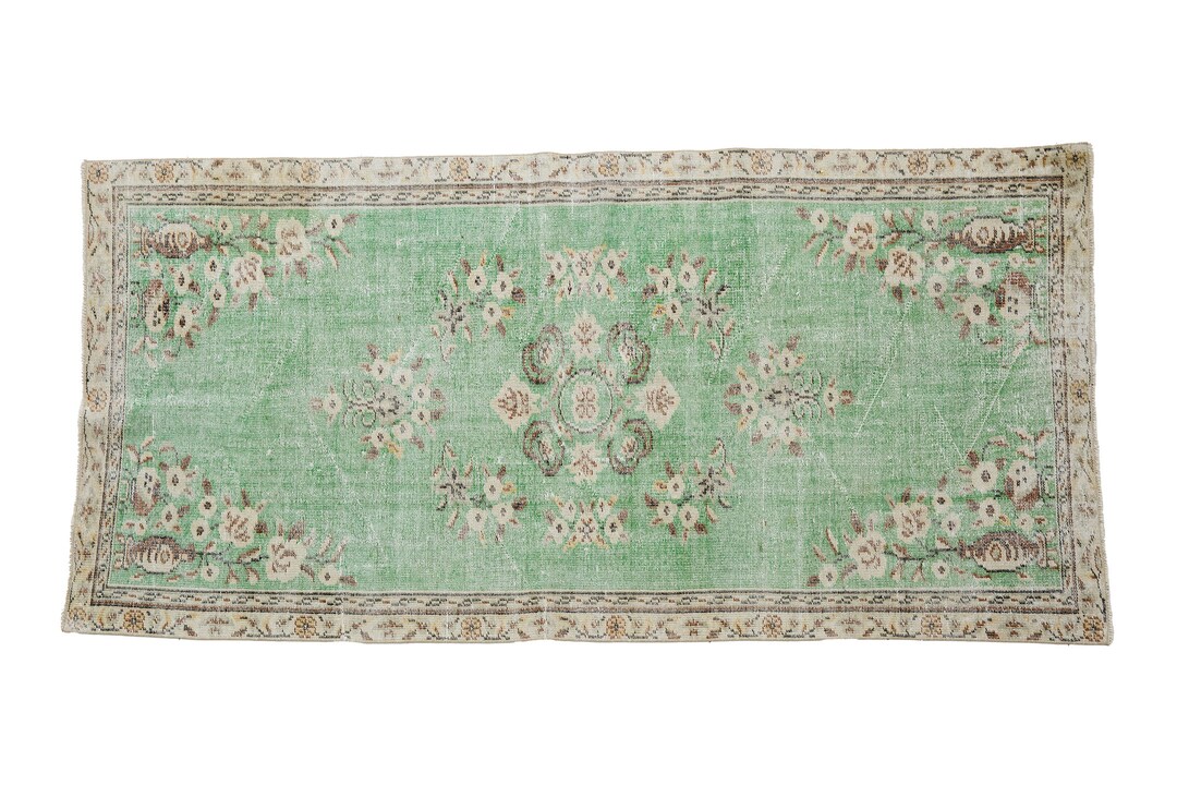 Green Boho Rug, Kitchen Rug, Traditional Rug, Hipster Rug, Handknotted ...