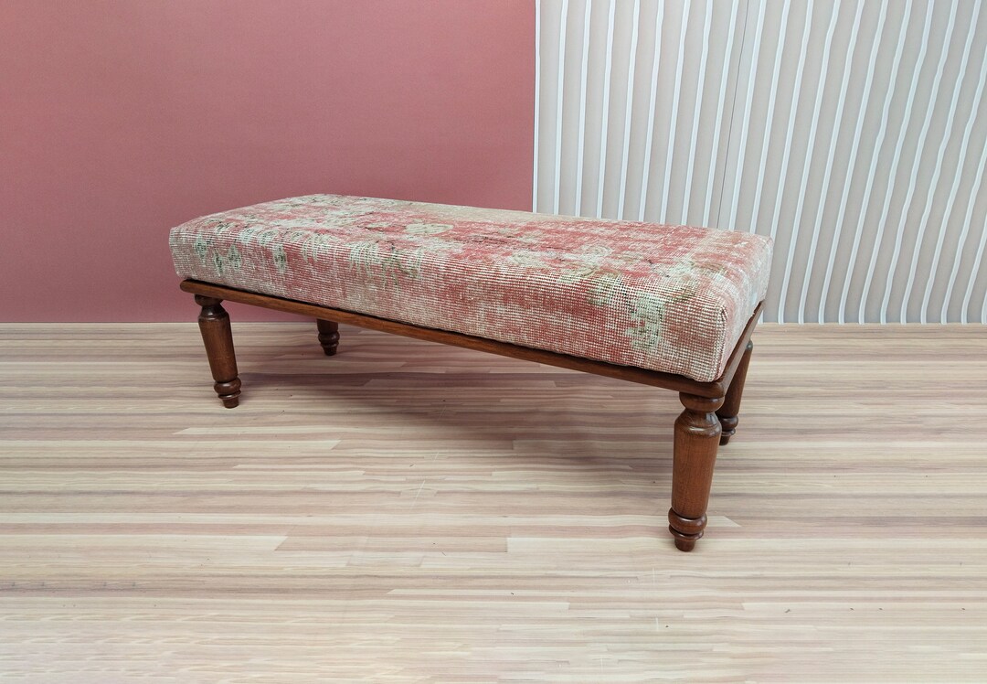 Red Vintage Bench, End of Bed Bench, Piano Bench, Farmhouse Decor ...