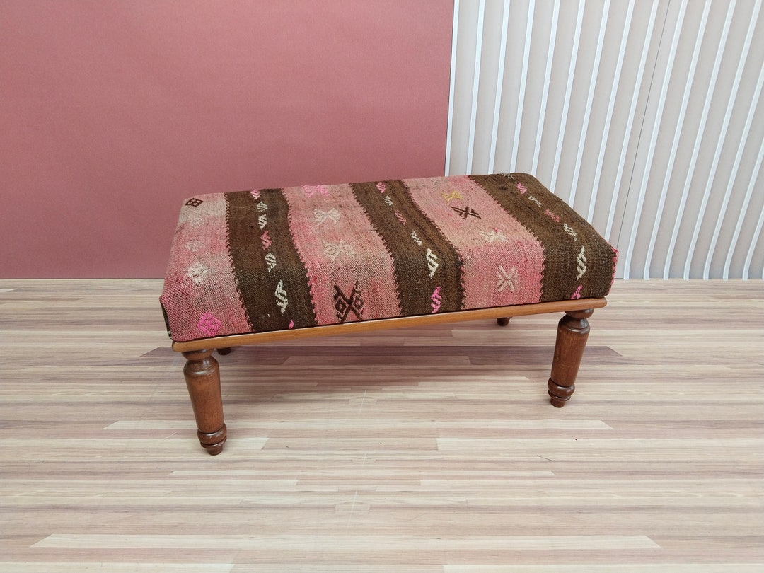 Turkish Kilim Bench, Closet Bench, Footstool Bench, Ottoman Bench ...