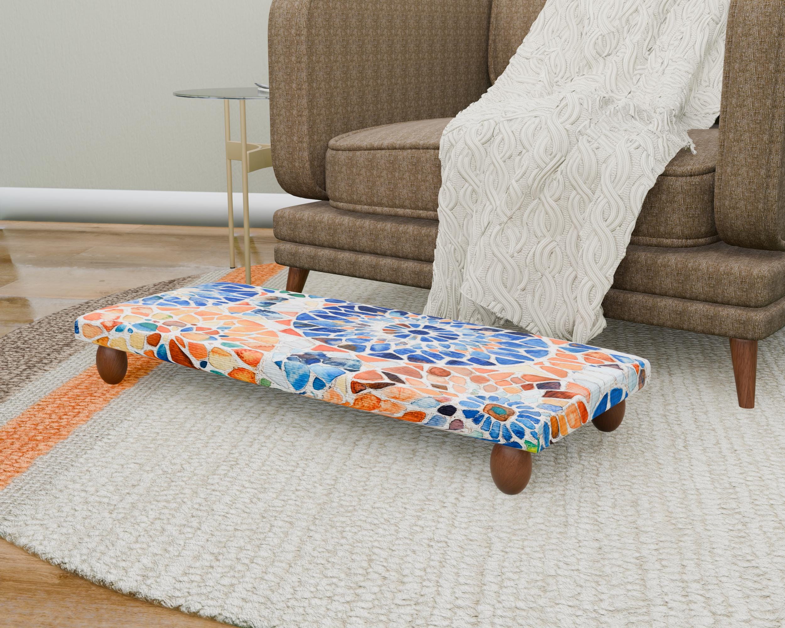Elegant Footstool, Antique Look Seat, Sustainable Riser, Wood Step ...
