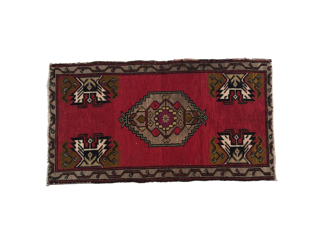 Stunning Area Rug, Small Red Rug, Vintage Turkish Rug, Cozy Bedroom Rug ...