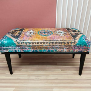 Handmade Furniture, Bohemian Bench, Ottoman Bench, Kilim Bench, Turkish ...