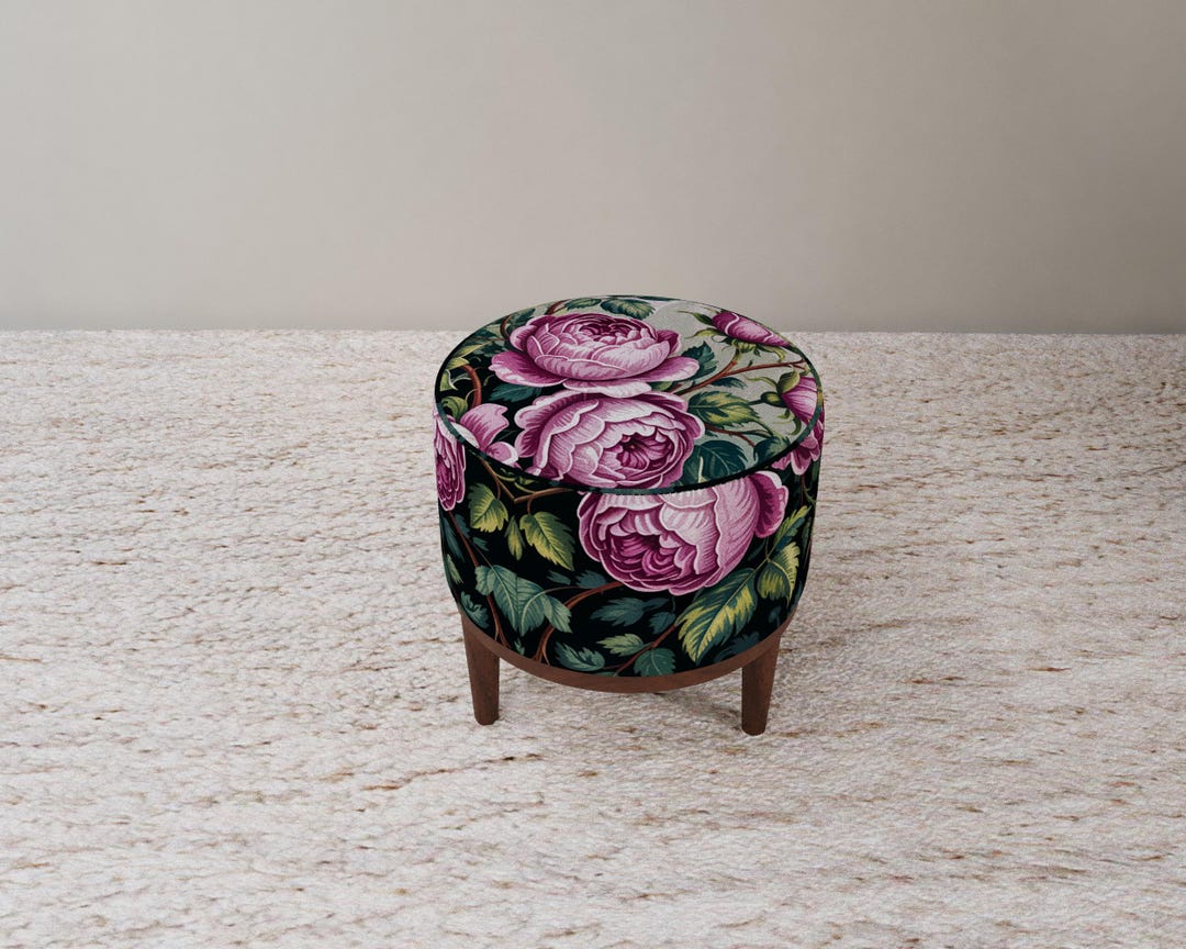 Forest Theme Pouf, Round Plant Stand, Portable Bench, Gossip Footstool ...