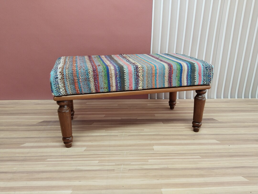 Classic Bench, Turkish Kilim Bench, Foyer Bench, Accent Bench, Bed End ...