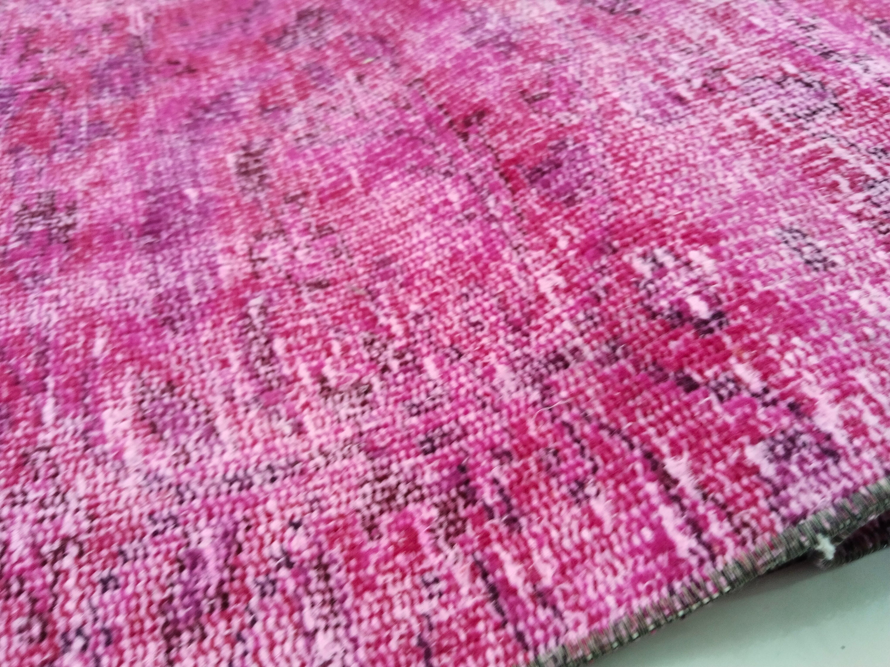 Hot Pink Rug, Soft Wool Rug, Vintage Rug, Ikat Rug, Handmade Rug, Over ...