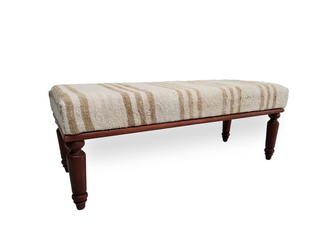 Kilim Covered Bench, Woven Bench, Lounge Bench, End of Bed Bench, Extra ...