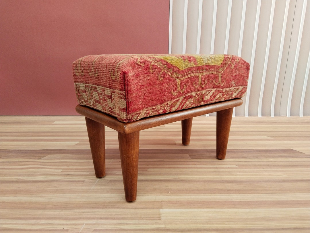 Saddle Bench, Vintage Rug Bench, Bean Bag Bench, Pouf Bench, Ottoman ...