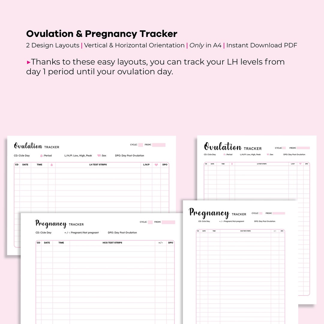 Ovulation Tracker, Pregnancy Tracker, Ovulation Digital Print Tracker ...