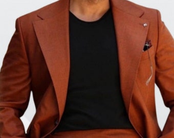 Man Rust 2 Piece Suits Wedding Suits Grooms Wear Suit 2 Piece Suit One ...