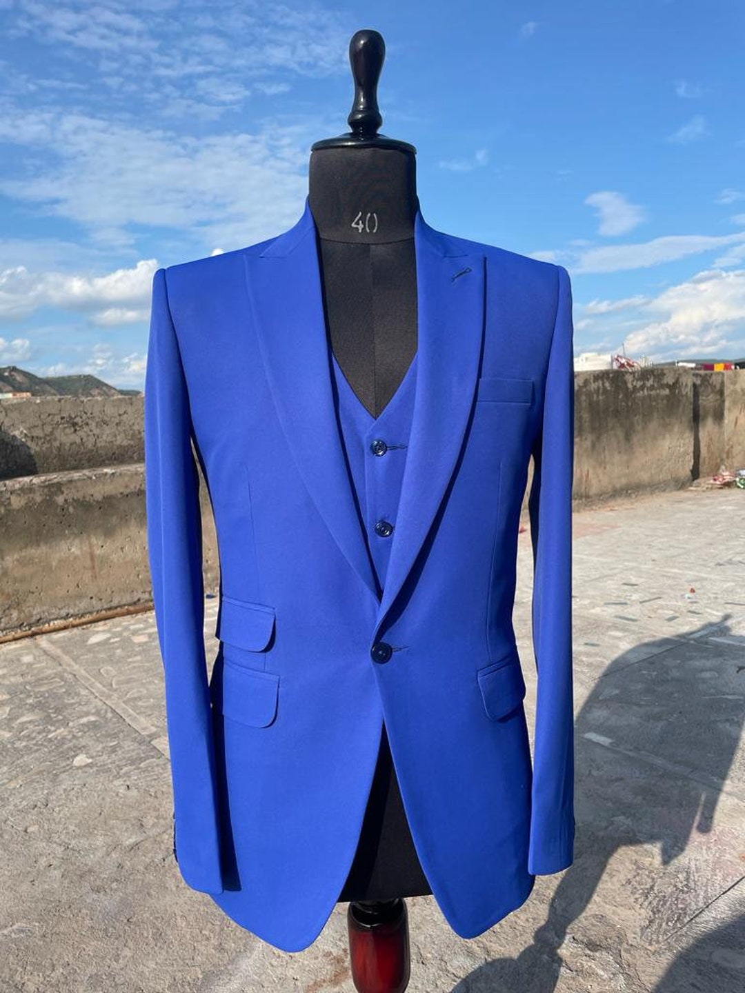 Men Wedding Suits Men Royal Blue 3 Piece Suits Slim Fit One - Etsy