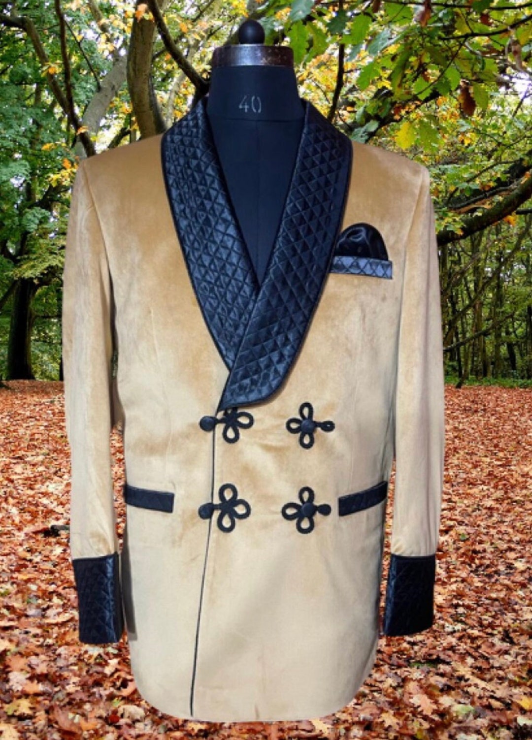 Men.s,smoking Jacket Belted Beige Vintage Dressing Men Gown Wedding ...