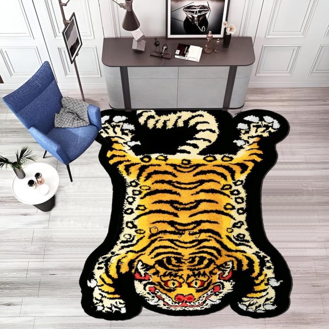 Tibetan Tiger Shaped Rug New Pattern Animal Printed Hand - Etsy