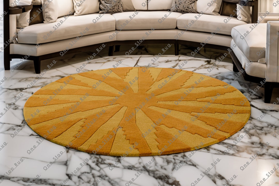 Unique Colourful Hand Made Circle Shape Round Rug for Living Room, Bed ...