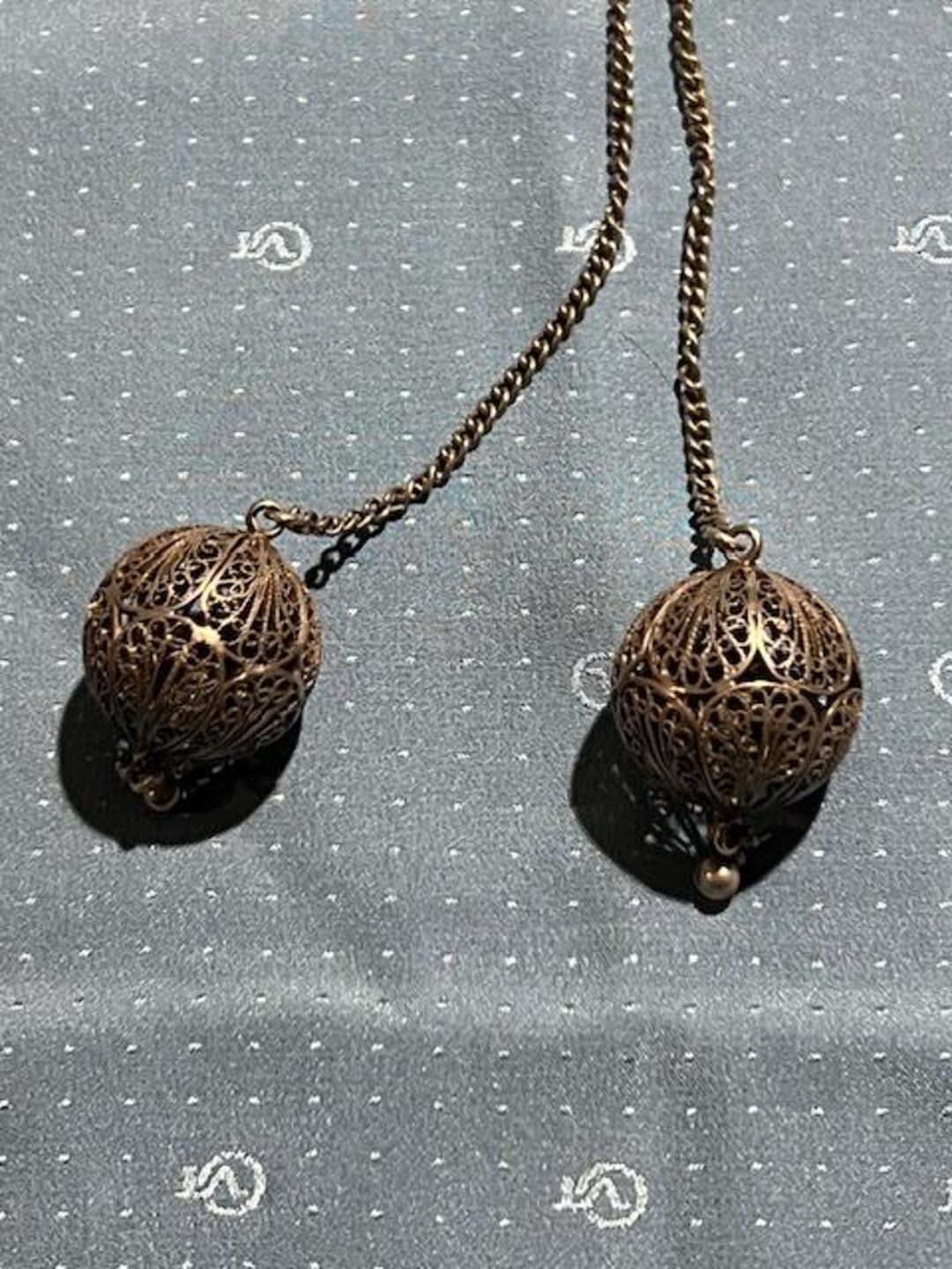 Vintage Ball Necklace Silver Filigree Balls - Etsy