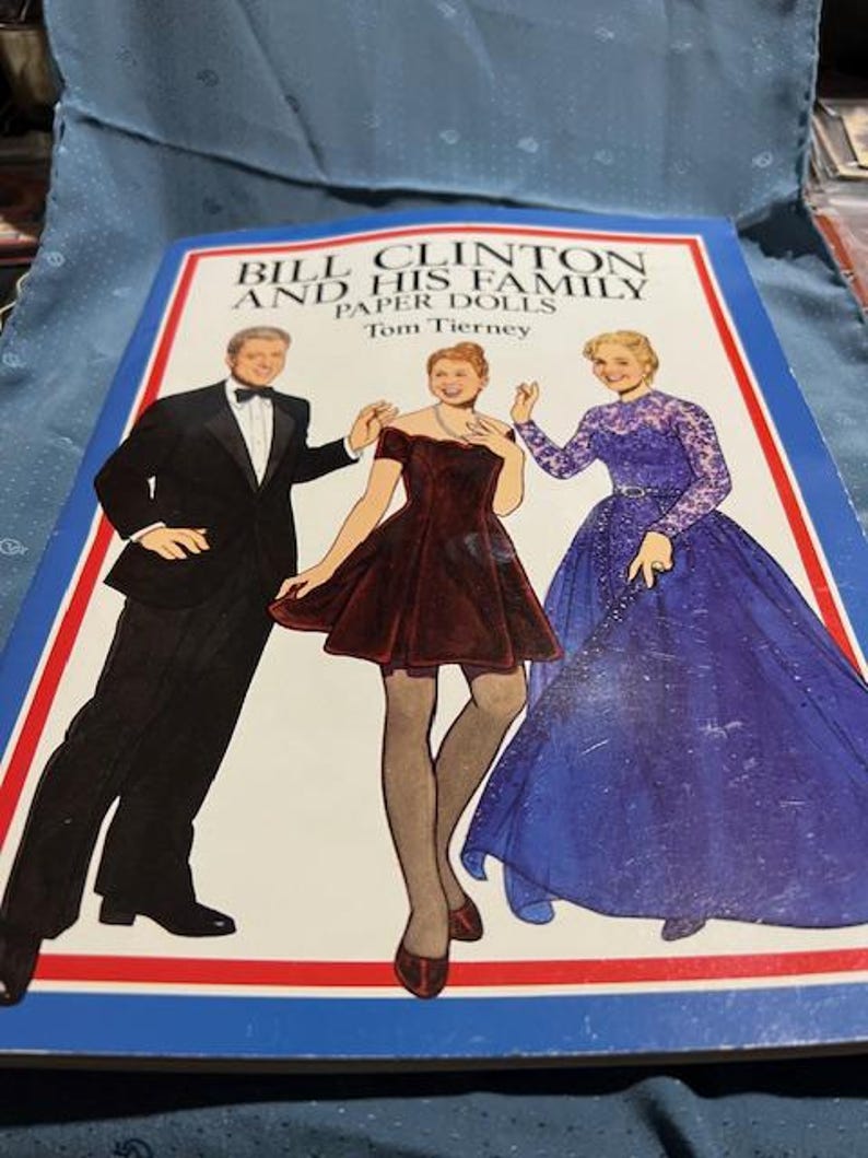 Bill Clinton and His Family Paper Dolls Book by Tom Tierney 1994 - Etsy