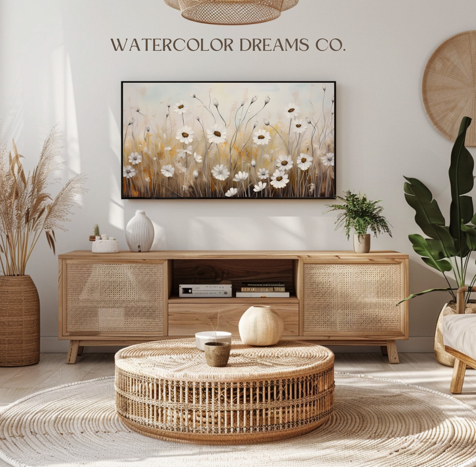 Vintage Wildflowers Frame TV Art | Neutral Toned Floral Digital ...