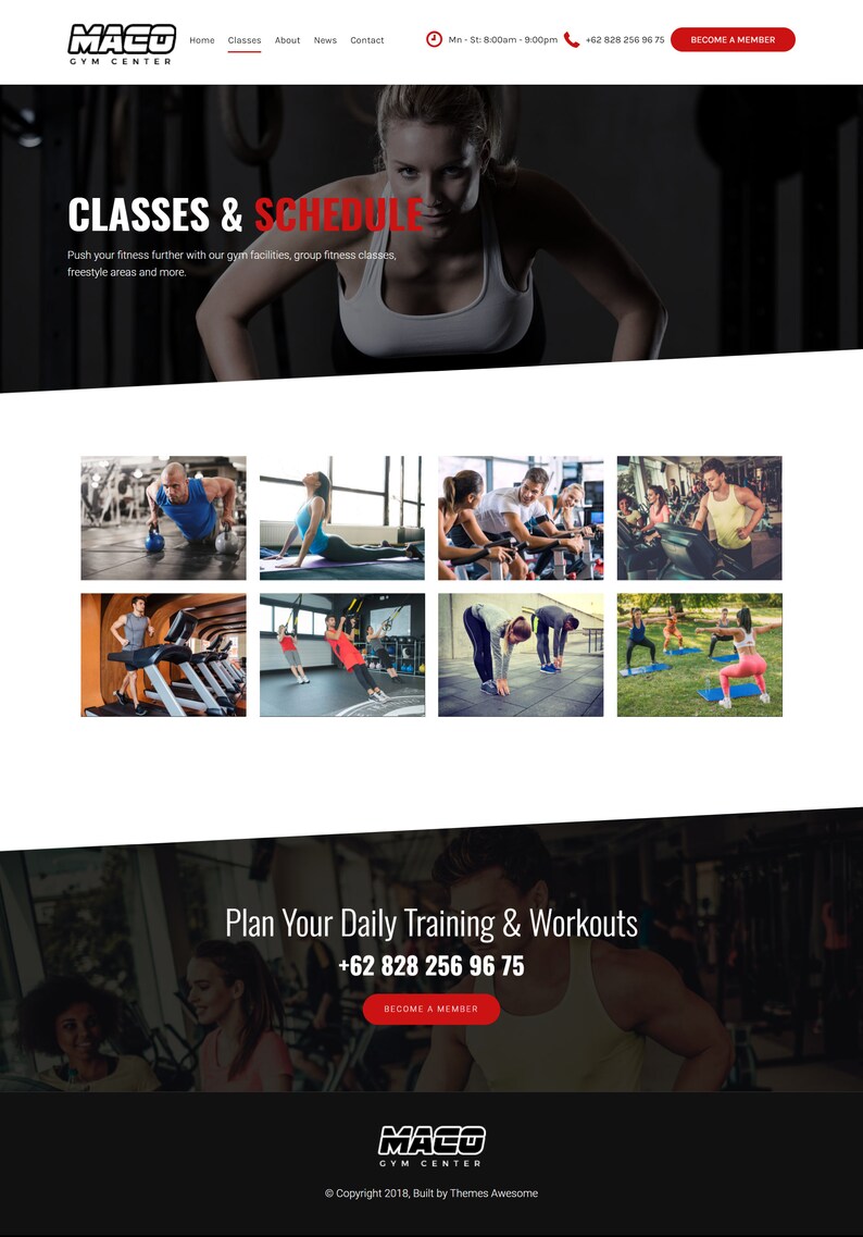 Maco Gym and Fitness Wordpress Theme, Elementor Theme - Etsy