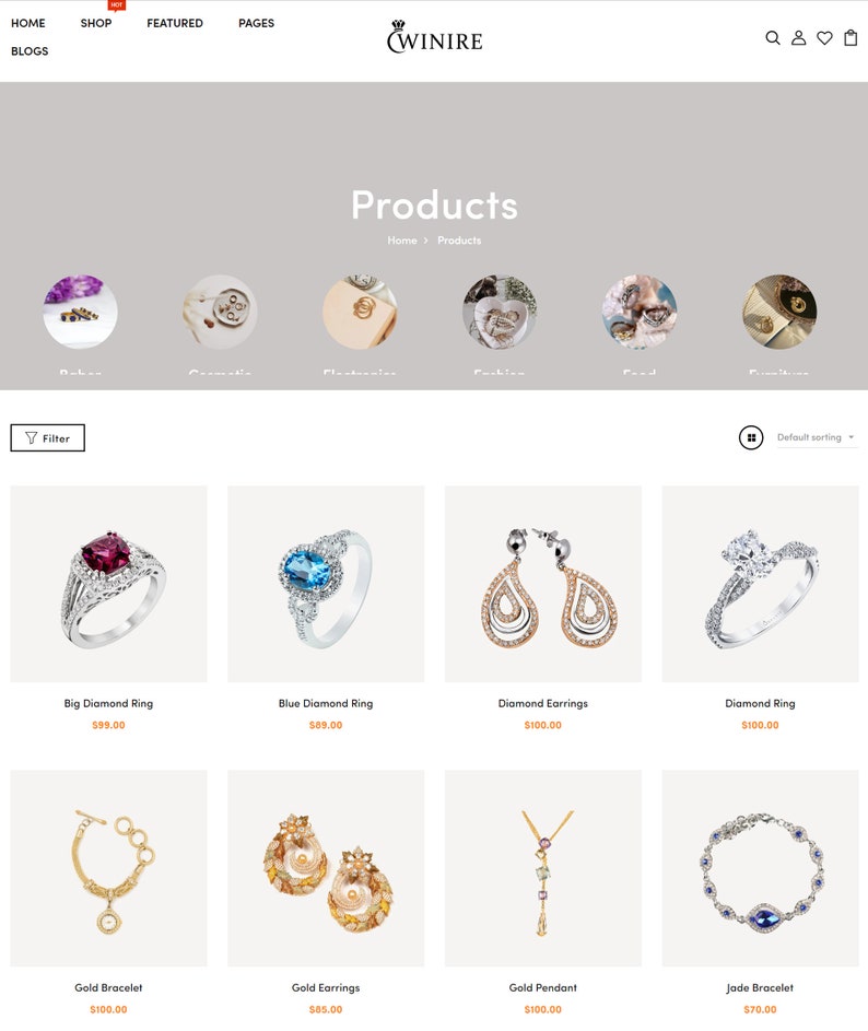 Winire Jewelry & Accessories Shopify Theme, Luxury Theme - Etsy
