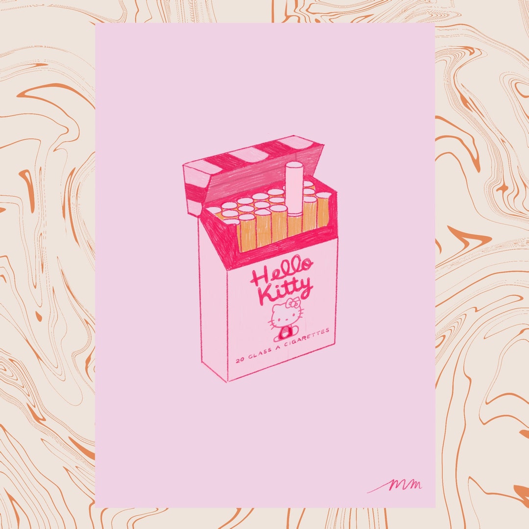 Hello Kitty Cigarettes Poster A4 - Etsy